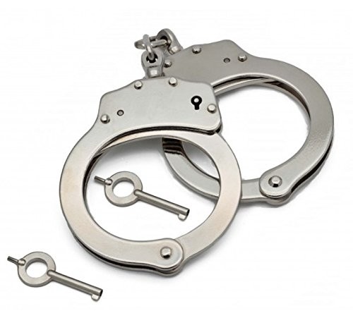Professional Grade Handcuffs POLICE Double Lock Steel Metal Police ...