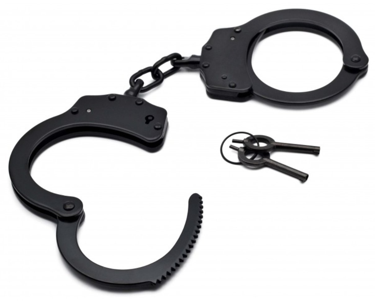 Professional Grade Handcuffs POLICE Double Lock Steel Metal Police ...