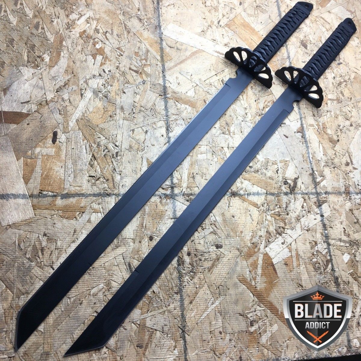 2 PC Ninja Tactical Dual Blade Hunting Samurai Tanto Sword Machete ...