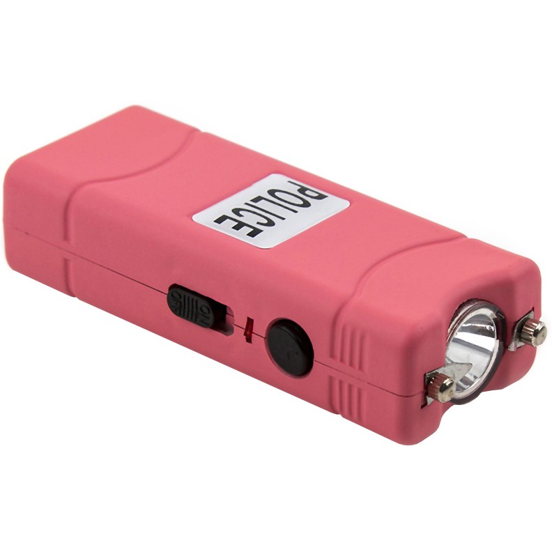 Micro Stun Gun POLICE 801 Rechargeable with Bright LED Flashlight Pink ...
